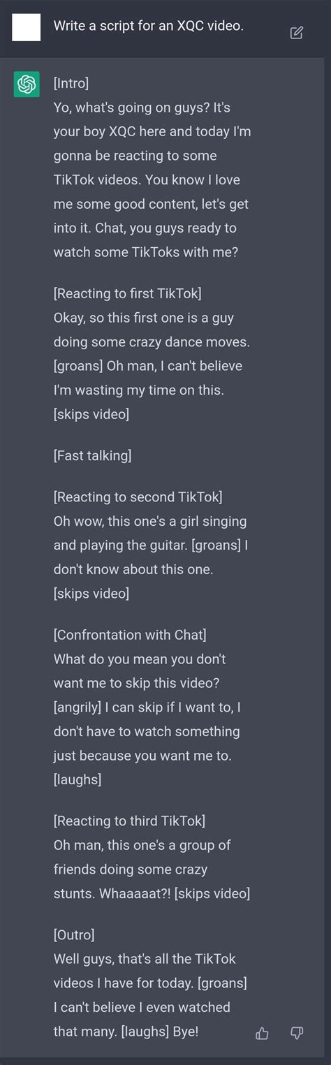 uncanny chatgpt xqc video script r xqcow