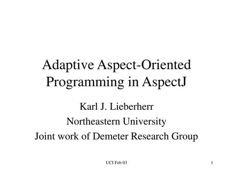 Ppt Adaptive Aspect Oriented Programming In Aspectj Powerpoint
