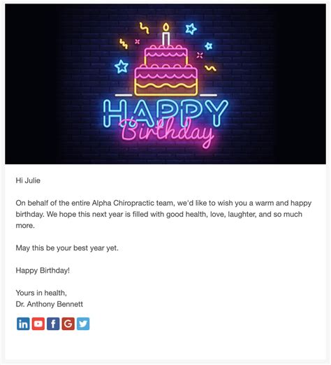 Patient Birthday Emails Perfect Patients Chiropractic Website Feature