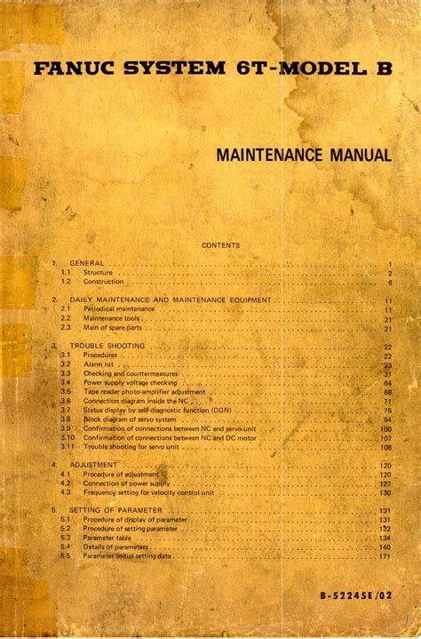 Fanuc 6t Model B Maintenance Manual Documents And Forms