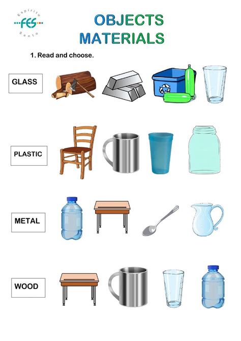 Objects Materials Worksheet Live Worksheets Worksheets Library