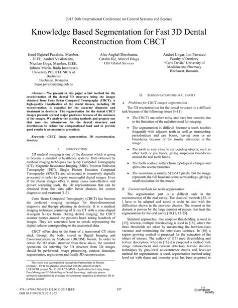 Pdf Knowledge Based Segmentation For Fast 3d Dental Reconstruction
