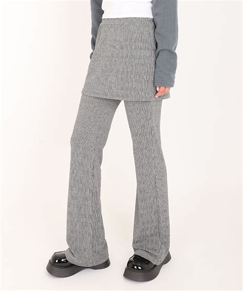 Y2k 어텐션 레이어드 스커트 팬츠 2color 레깅스팬츠 치깅스 레이어드치마 레이어드바지 부츠컷 밴딩 미니스커트