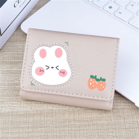 Cartoon Cute Rabbit Pattern Wallets Student Three Fold Short Cartoon