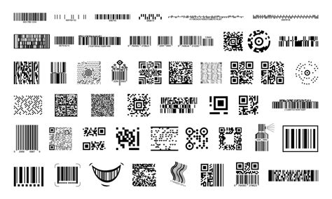 Set Of Outline Barcode Scanner Icons Royalty Free Vector