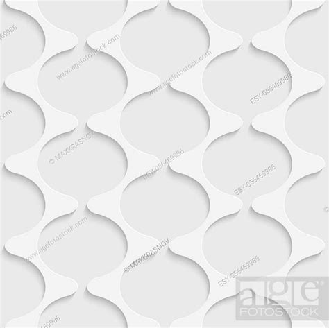 Seamless Curved Shape Pattern Vector Soft Background Regular White Texture Stock Vector