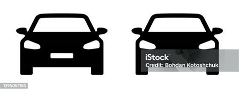 자동차 아이콘 정면 자동차 기호 정면보기 세단 자동차 아이콘입니다 차 전송 기호입니다 벡터 일러스트 레이 션 실루엣에 대한 스톡 벡터 아트 및 기타 이미지 Istock