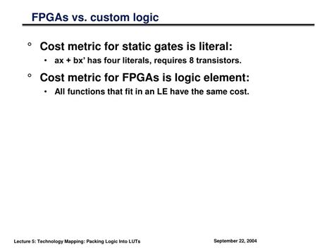 Ppt Ece 697f Reconfigurable Computing Lecture 5 Technology Mapping Packing Logic Into Luts