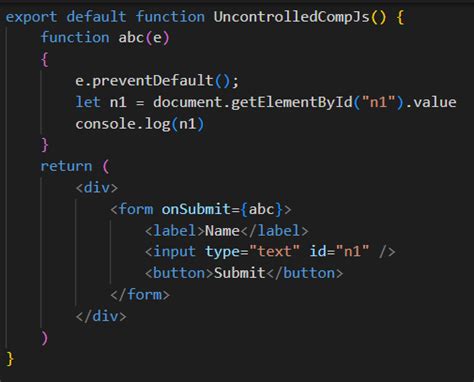 React Js Uncontrolled Components