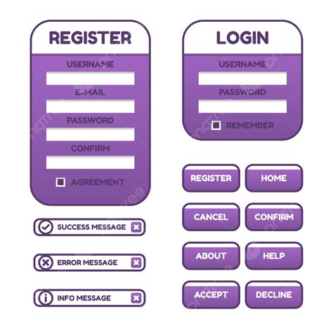 Rpg Game Vector Png Images Set Of Game Menu Selection For Rpg And Adventure Game Game Gaming