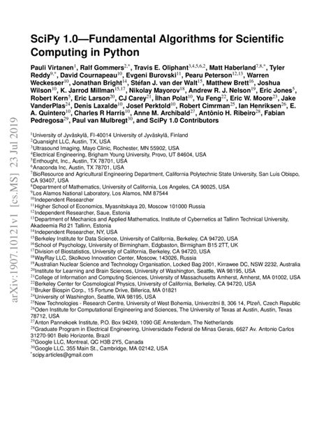 Scipy 10 Fundamental Algorithms For Scientific Computing In Python