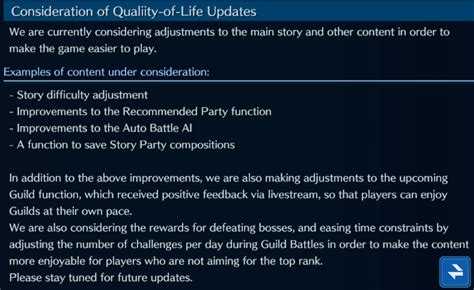 Qol Improvements Announced Rffviievercrisis