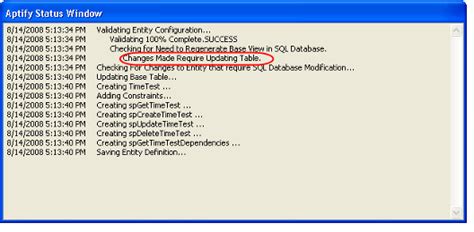 Regenerating An Entity Aptify Support