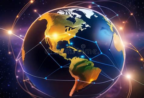 Communication Technology For Internet Business Global World Network Stock Illustration