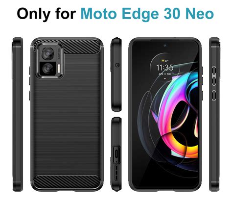 SDTEK Carbon Case For Motorola Moto Edge 30 Neo Phone Cover And Glass Screen Protector