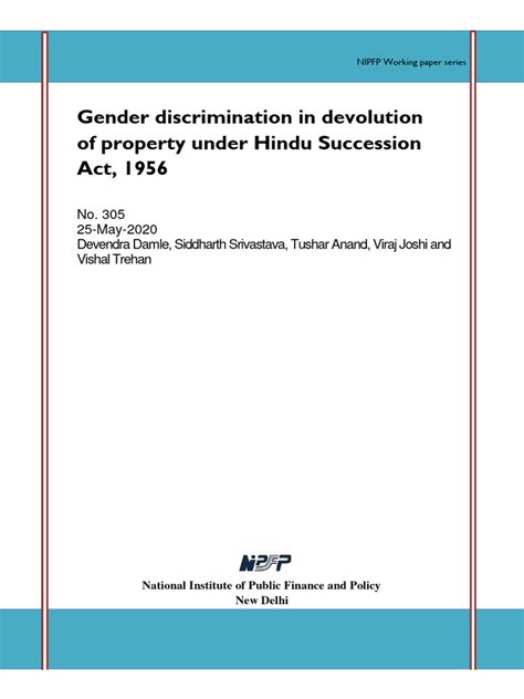 Gender Discrimination Under Hsa Pdf Inheritance Intestacy