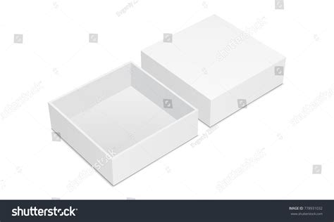 Empty Square Box Mockup Lid Isolated Stock Vector Royalty Free