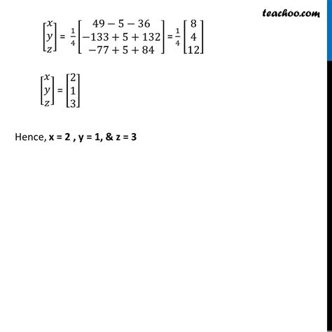 Ex 45 14 Solve Using Matrix Method Class 12 Cbse Ncert