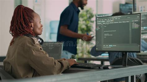 Software Developer Typing Programming Code On Computer Stock Video Video Of Security Cloud