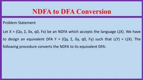 Finite Automata Deterministic And Non Deterministic Finite Automaton Dfa Pptx