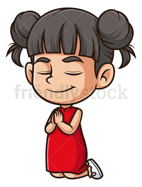 Chinese Girl Cartoon Clipart