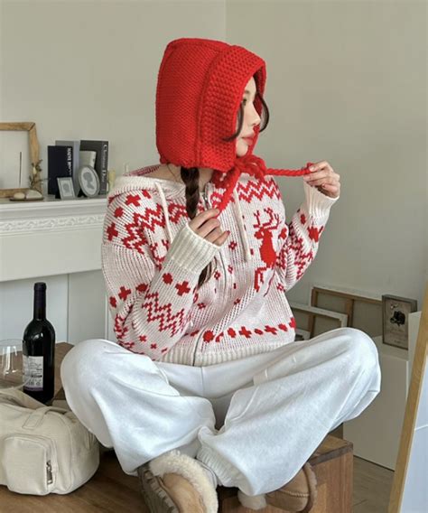 큐티팝 3color 오늘출발 데일리 러블리 귀여운 모자 방한템 빨간모자와늑대 케이블 니트 바라클라바