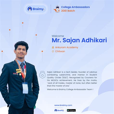 braimy braimy is excited to have mr sajan adhikari as facebook