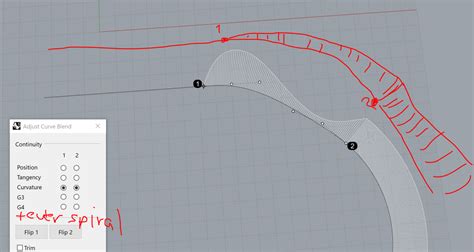 Rhino7 Idea New Primitive Type Perfect Curve Transition Blend Euler Spiral In 3d Serengeti