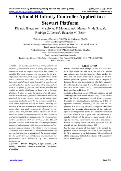 Pdf Optimal H Infinity Controller Applied To A Stewart Platform