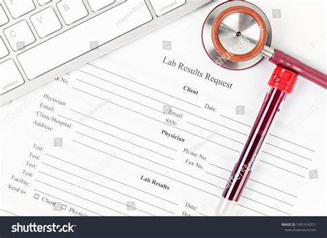 Lab Results Request Form Sample Blood Stock Photo Edit Now