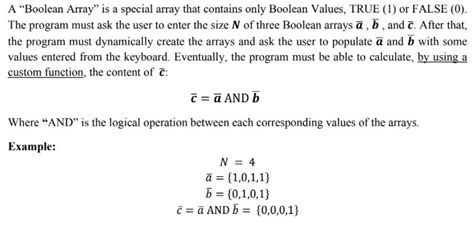 solved a “boolean array is a special array that contains