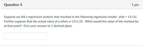 Solved Suppose We Did A Regression Analysis That Resulted In Chegg Com