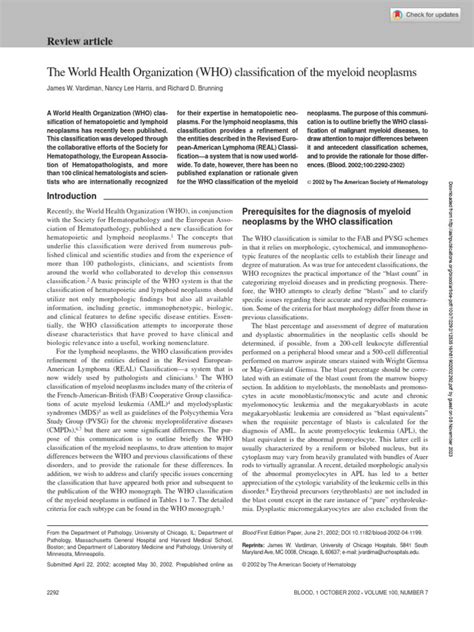 Who Classification Of The Lam Download Free Pdf Clinical Medicine