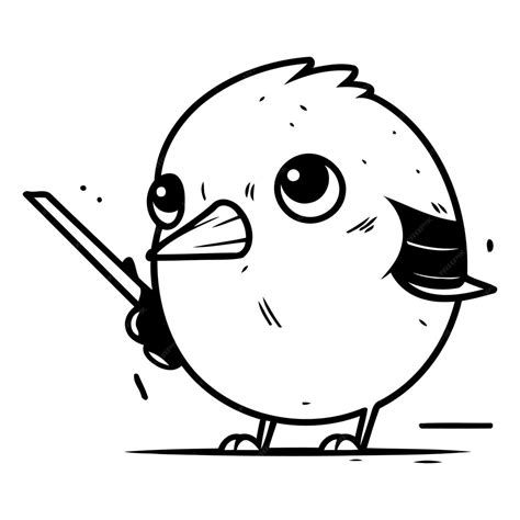 Cute Little Yellow Chick Holding A Pointer Stick Vector Illustration Premium Ai Generated Vector