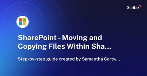 Sharepoint Moving And Copying Files Within Sharepoint Scribe