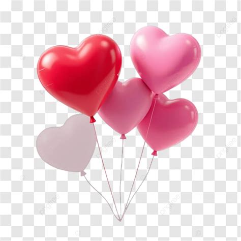 하트 모양의 풍선 사랑 풍선 발렌타인 데이 선물 빨간 풍선 Png 일러스트 및 Psd 이미지 무료 다운로드 Pngtree