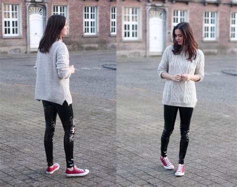 Pvc Leggings Converse And Roll Neck Knit The Styling Dutchman