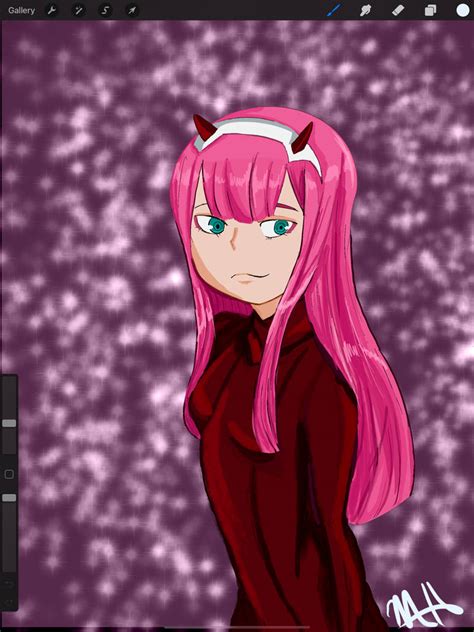 Zero Two Sketch By Mara 2016 On Deviantart