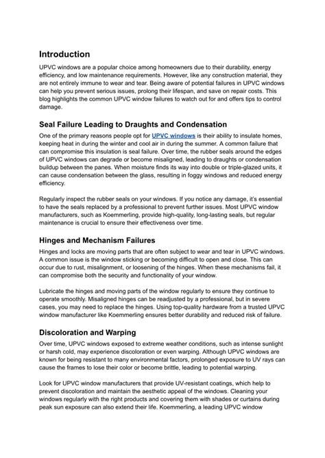 PPT Common UPVC Window Failures To Watch Out To Control Damage PowerPoint Presentation ID