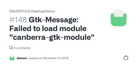Gtk Message Failed To Load Module Canberra Gtk Module · Issue 148