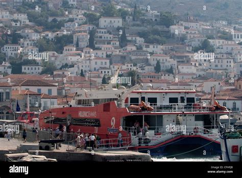 Greece Saronic Gulf Hydra Hydra Town And Port High Speed Catamaran