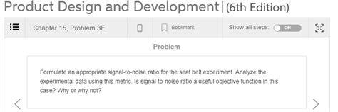 Solved Product Design And Development Th Edition Show All Chegg Com