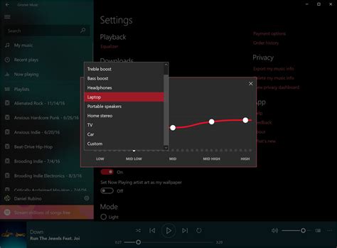 Groove Music Brings Equalizer And Artist Art For Wallpaper Toggles To Release Preview Insiders
