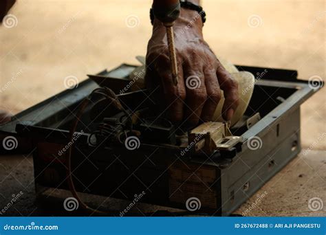 Old Fan Being Repaired And Cleaned Restoration Of Broken Fan Stock Photo Image Of Wheel