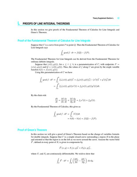 Lineintegraltheorems L Proofs Of Line Integral Theorems In This Section We Give Proofs Of The