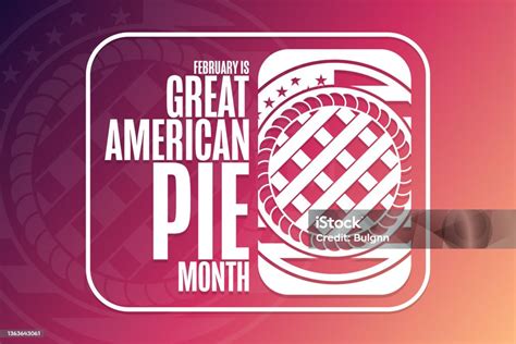 2월은 그레이트 아메리칸 파이의 달입니다 휴일 개념 배경 배너 카드 텍스트 비문이있는 포스터용 템플릿 벡터 Eps10 그림입니다 포스터에 대한 스톡 벡터 아트 및 기타