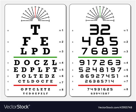 Set Of Eye Test Chart Isolated Or Vision Exam Vector Image