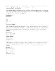 Diagram Arguments Docx For Each Of The Following Arguments Identify The Premise S And