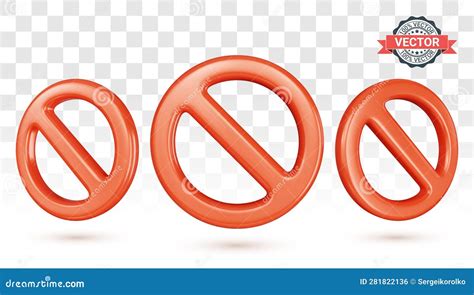 Set Of Prohibition Icons Prohibition Warning Red Circle With Oblique Line Vector Illustration