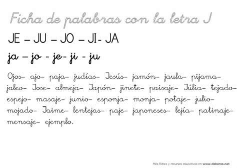 9 Palabras De Ja Je Ji Jo Ju
